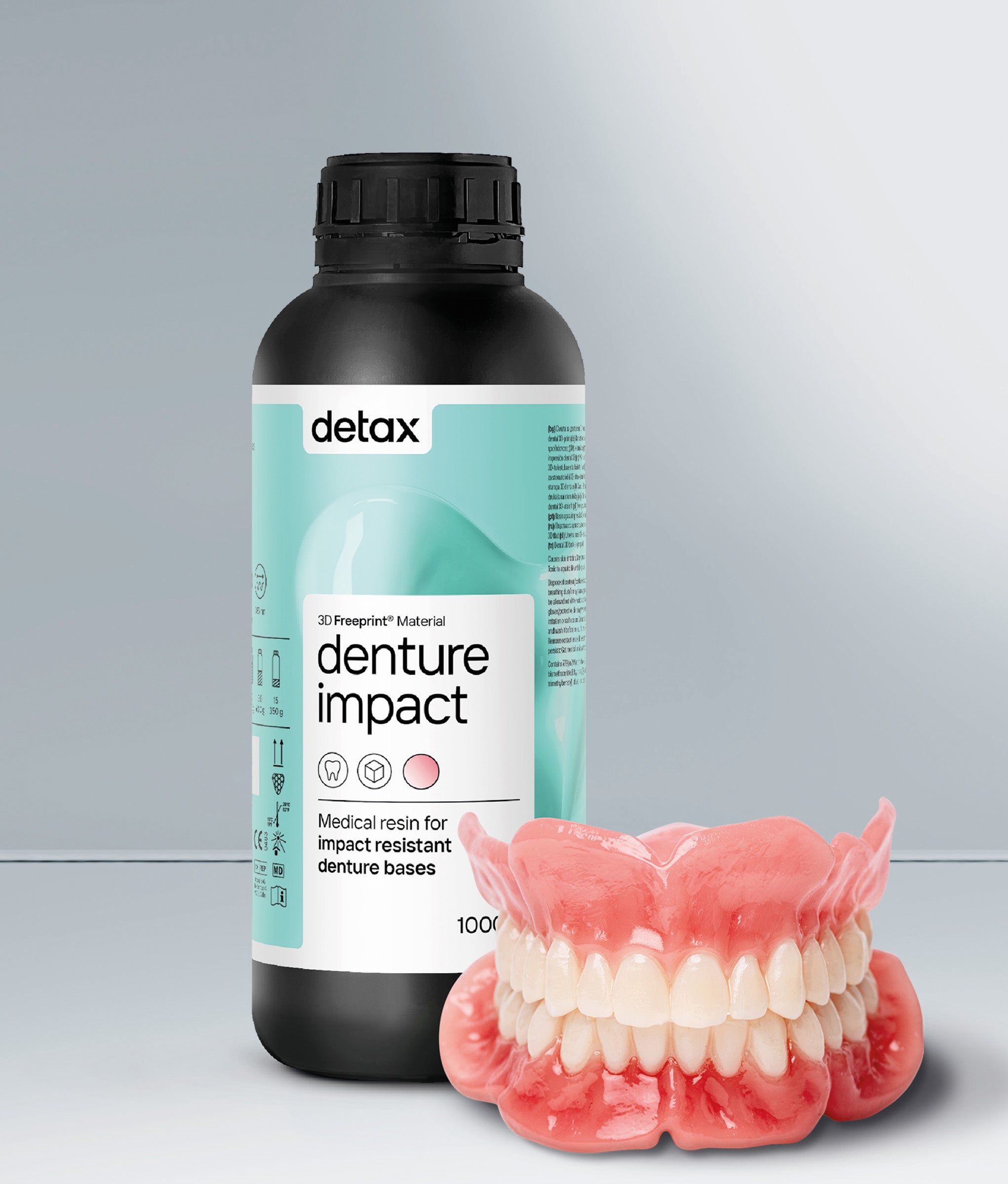 Detax Denture Impact | Medizinisches 3D-Druckharz für stabile Prothesenbasen